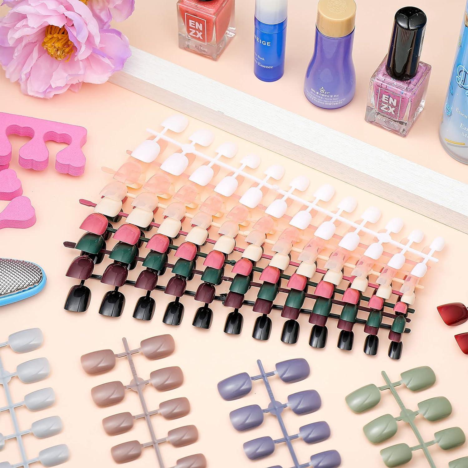 360 Pieces Women Short Press on Nails Square Artificial False Nails ...