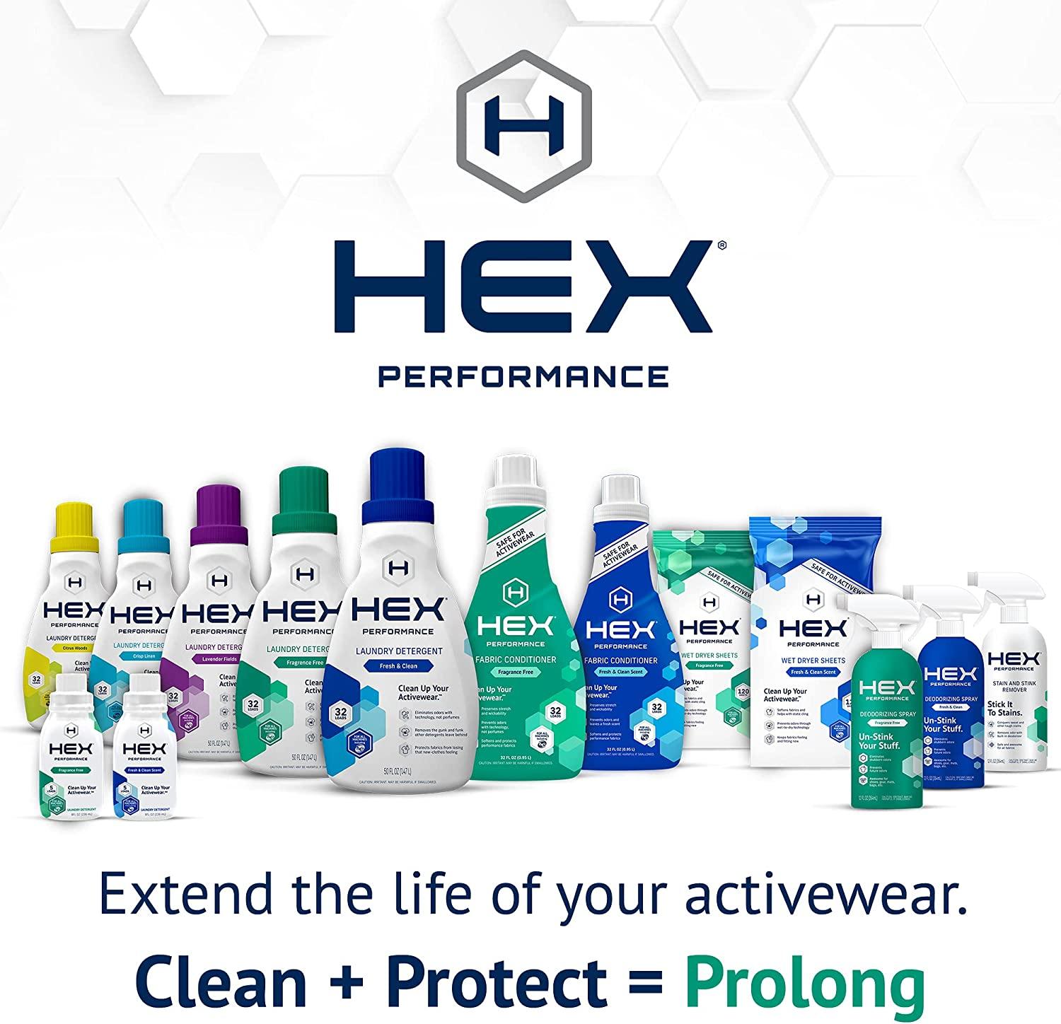 HEX Performance Fresh & Clean Laundry Detergent 64 Loads (Pack of 2 ...