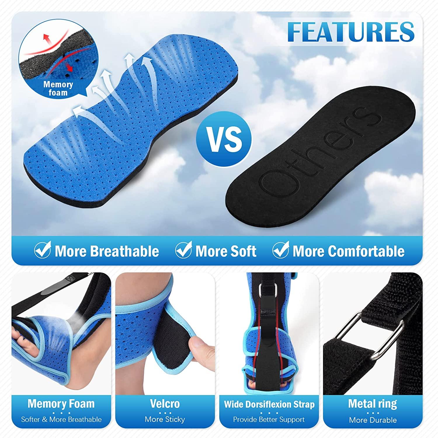 Plantar Fasciitis Night Splint with Support Plate - Relief for Heel ...