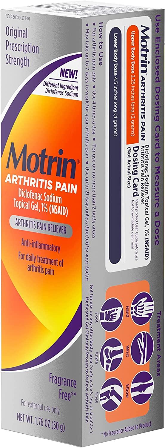 Motrin Arthritis Pain Relief Diclofenac Sodium Topical Gel 1% - Anti ...