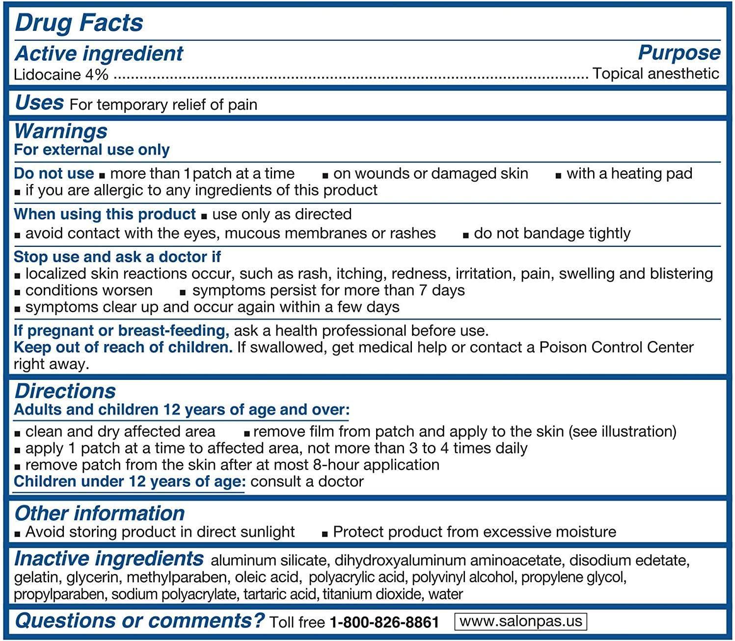 Salonpas LIDOCAINE (5 PACK Bundle) Pain Relieving Maximum Strength Gel ...