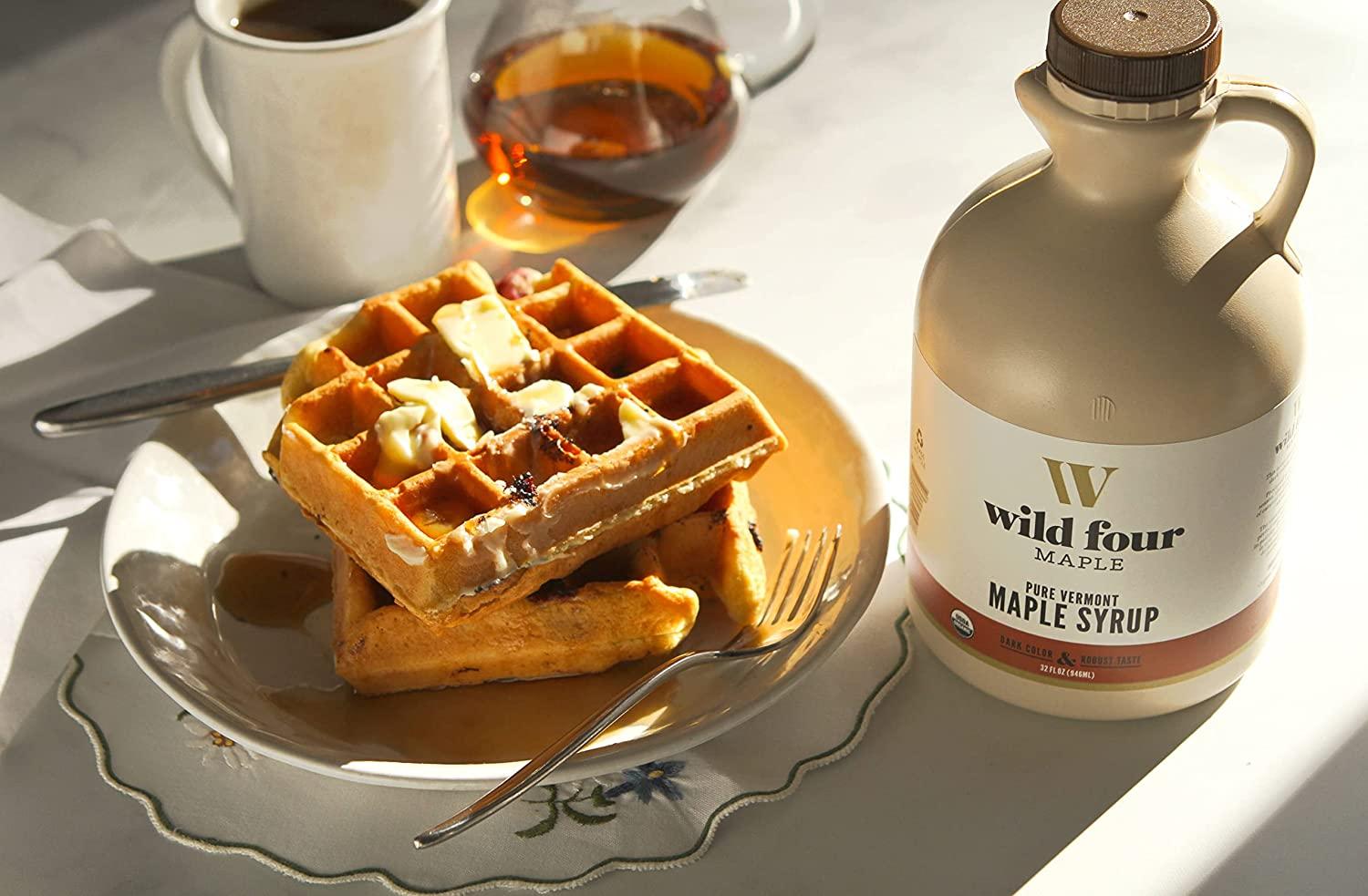 WildFour Organic Maple Syrup, 100% Pure, Gluten Free, Vegan Maple Syrup ...