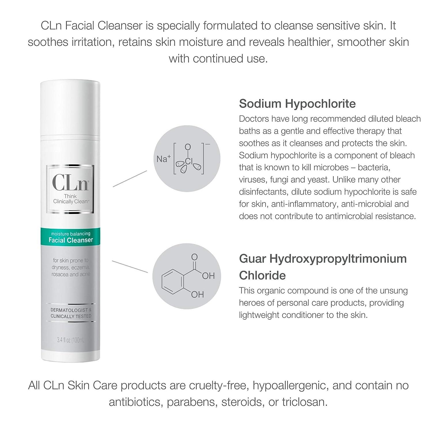CLn Facial Cleanser for Sensitive Skin - Gentle Cleanser for Dryness ...