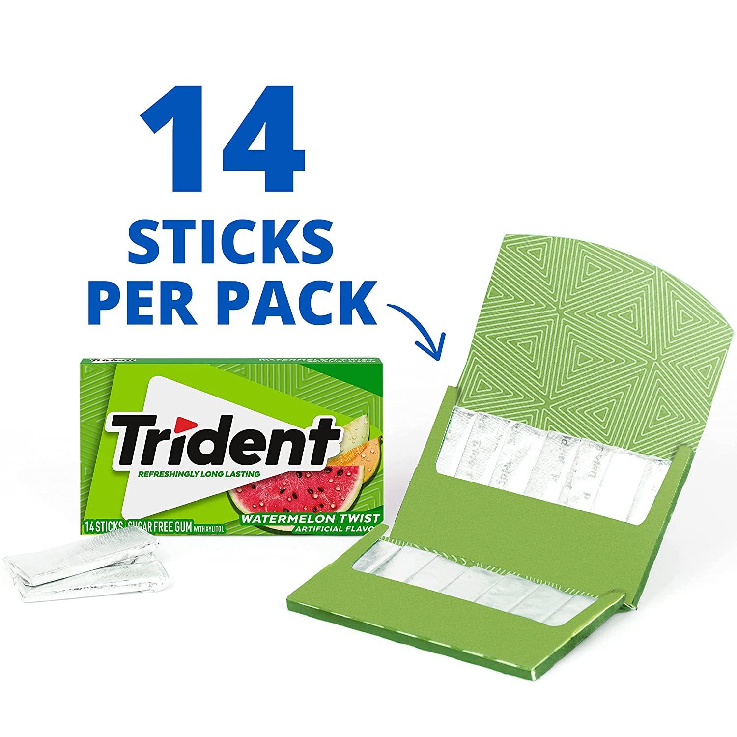 Trident Sugar Free Gum Variety Pack - Watermelon & Tropical Twist ...