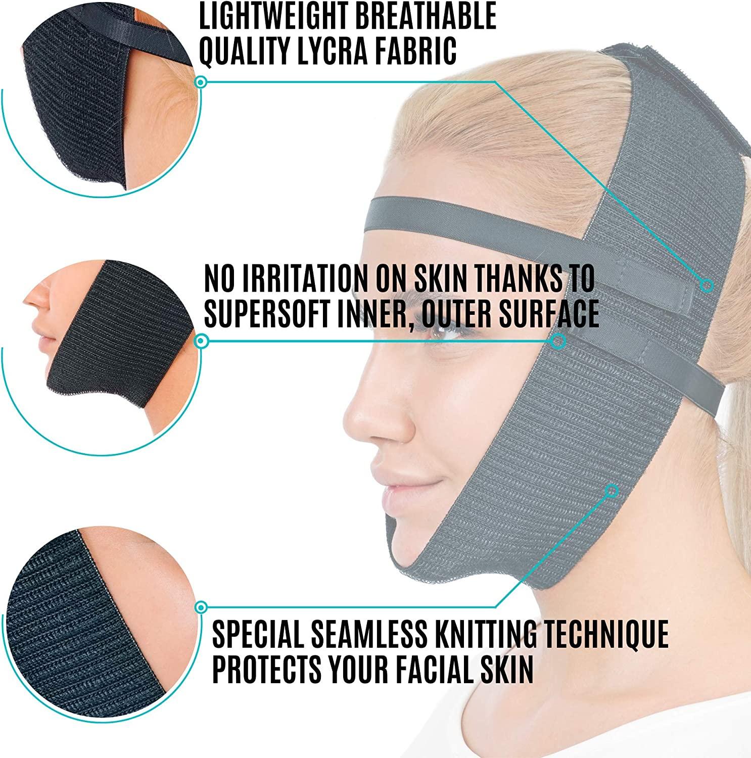 Post Surgery Chin Compression Garment - Chin Strap Band for Face Lift ...