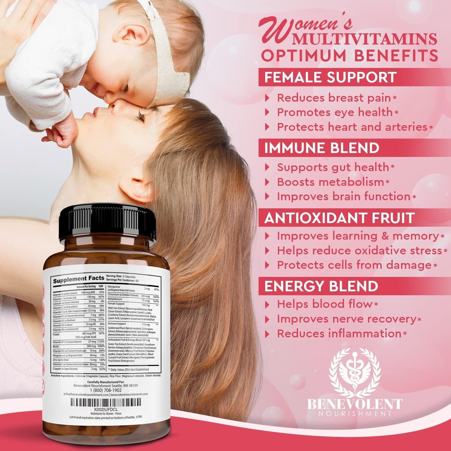 Multivitamin for Women - Supplement for Energy Immunity & Female ...