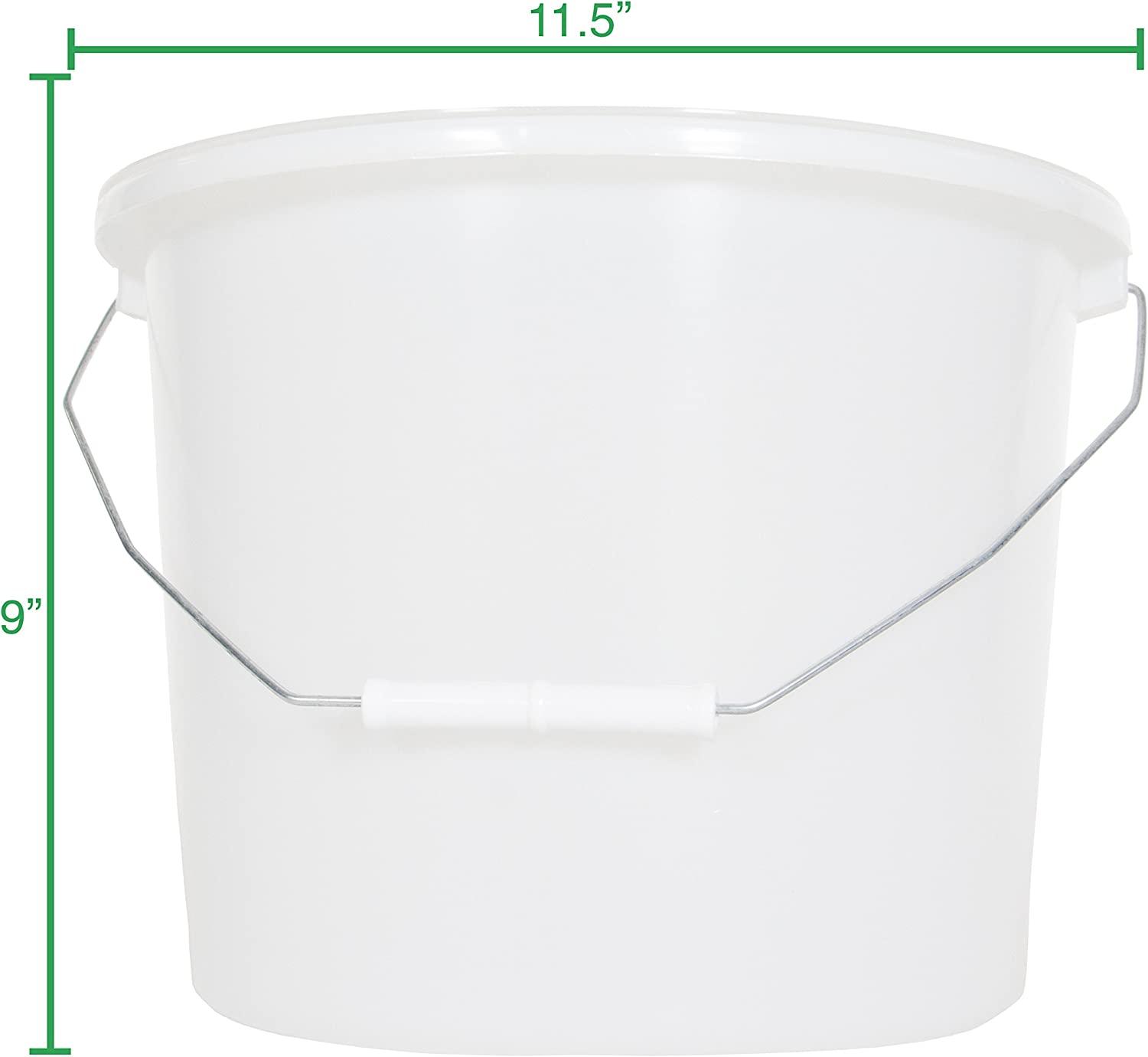 PCP Commode Bucket with Lid and Handle - White 2.5 Gallon Capacity ...