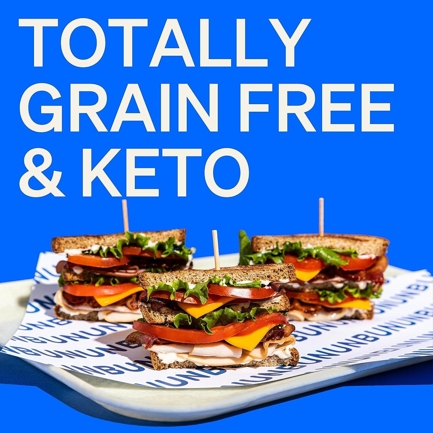 UNBUN Keto Sliced Bread 18.3 OZ - Low Carb, Gluten-Free Bread (Pack of ...