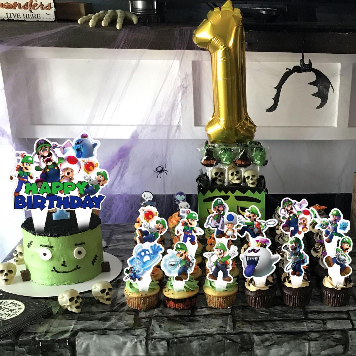 37 Pcs Luigi Mansion Cake Topper and Cupcake Toppers Set Luigi Mansion ...