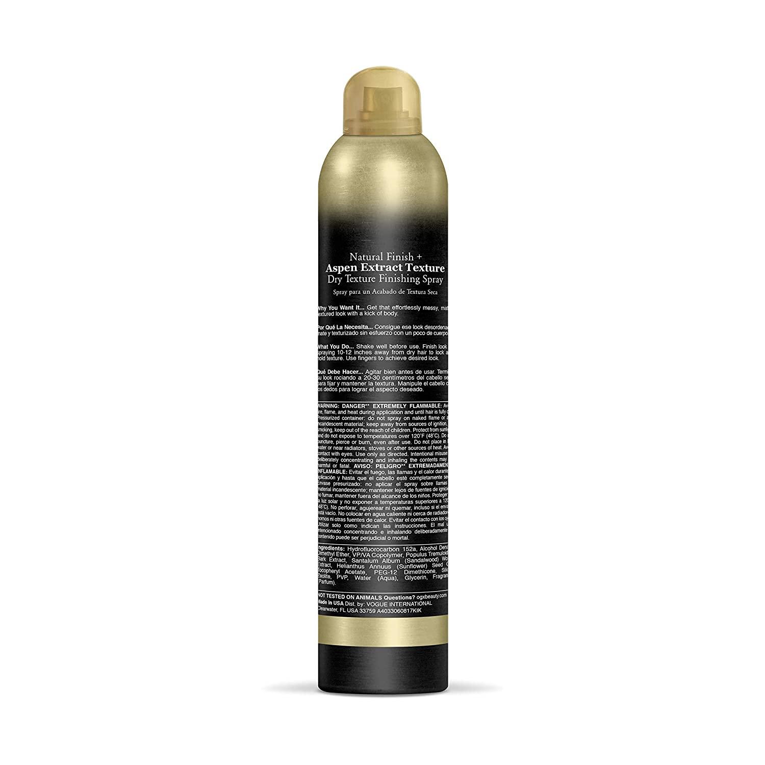 OGX Natural Finish Aspen Extract Dry Texture Hair Spray 8 oz - Salon ...