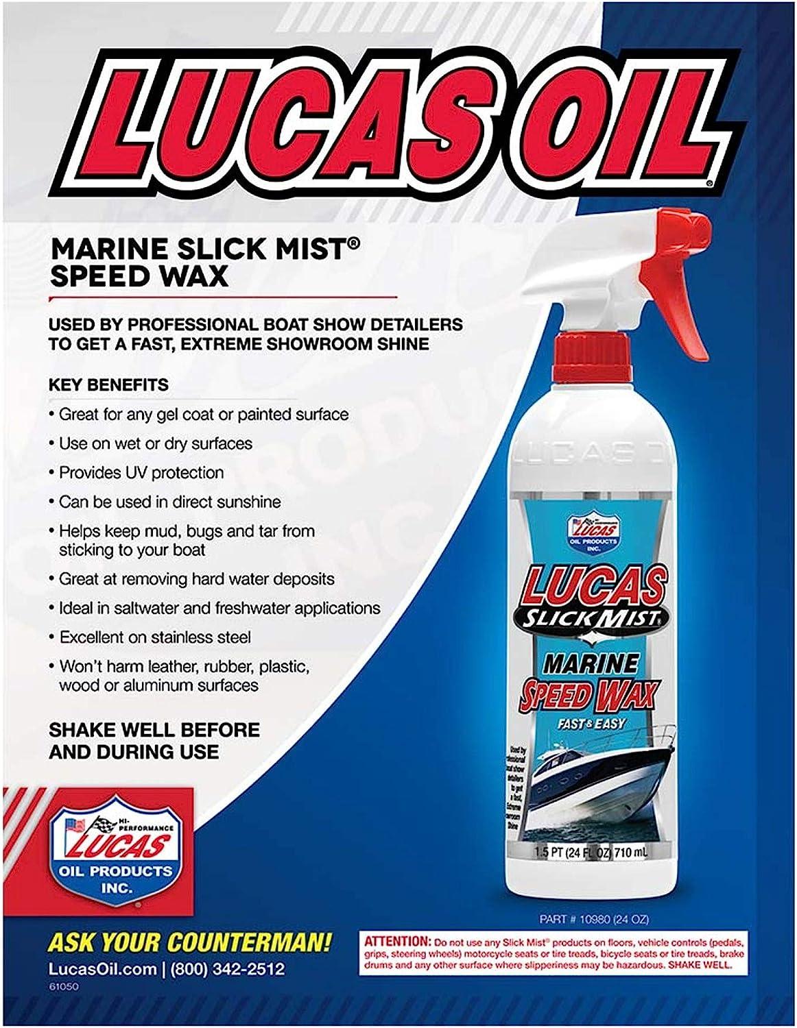Lucas Oil 10980 Slick Mist Marine Speed Wax, 24 Oz