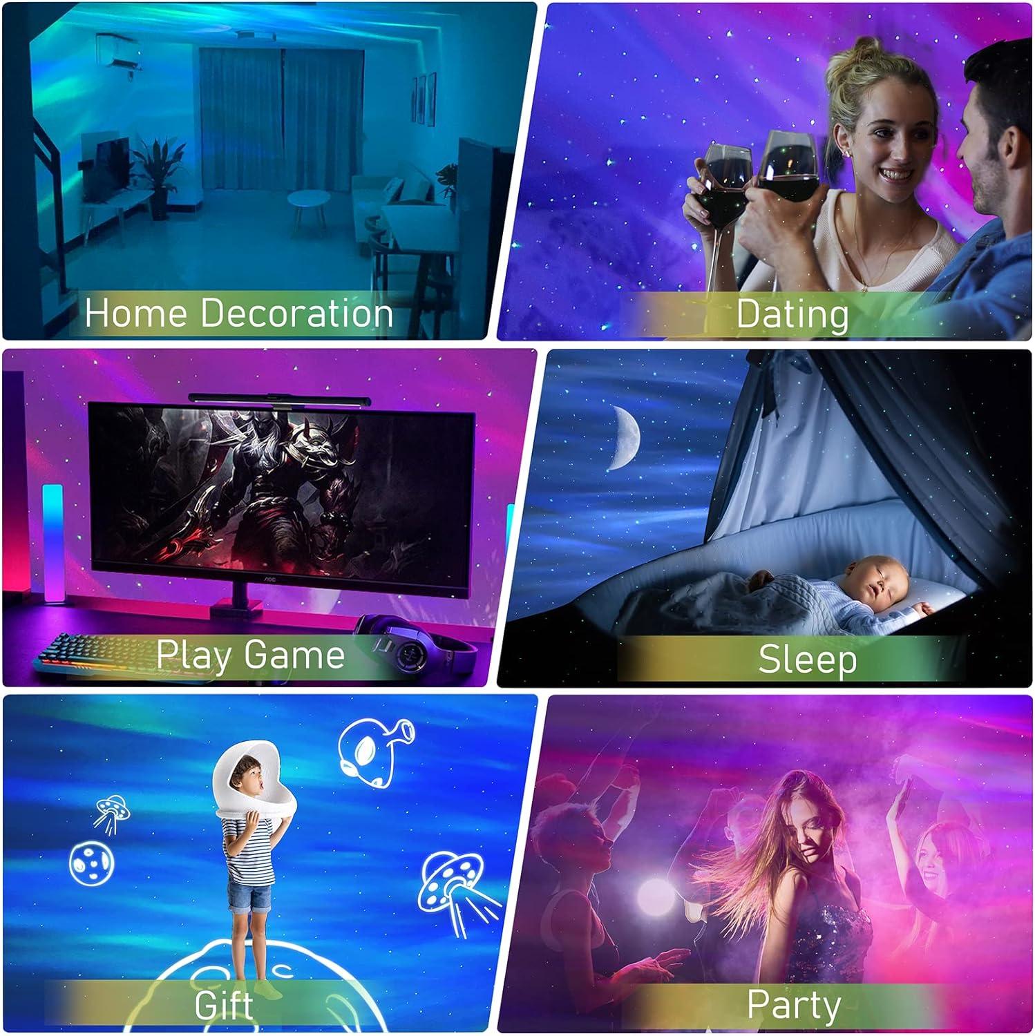 MERTTURM Galaxy Aurora Projector - 3-in-1 LED Northern Lights Star ...