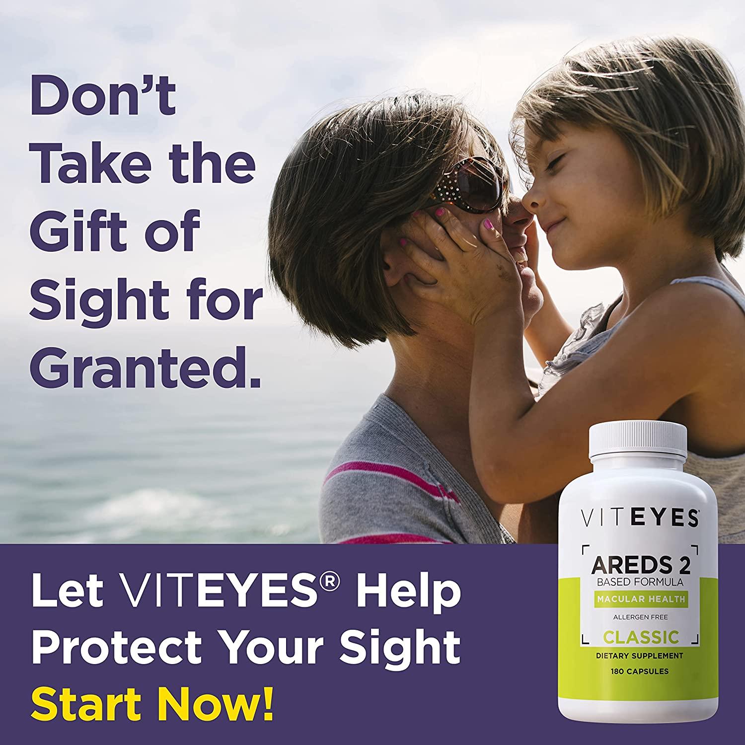 Viteyes AREDS 2 Eye Vitamins with Natural Vitamin E - Lower Zinc ...