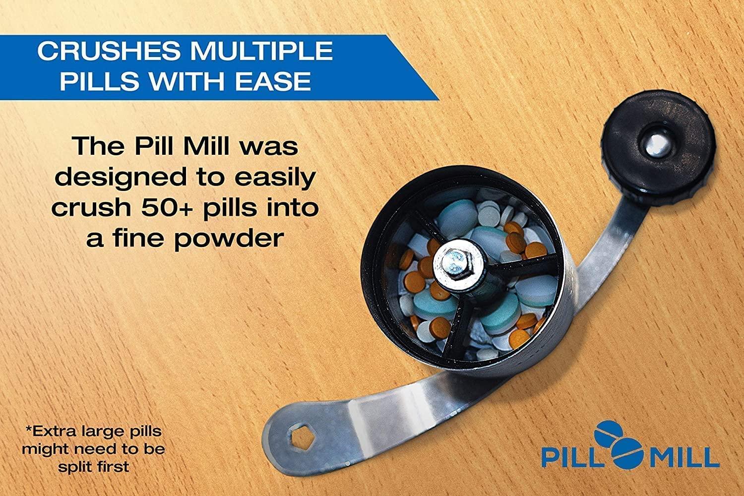 Pill Mill Pill Crusher - Metal Grinder for Tablets - Travel-Friendly ...