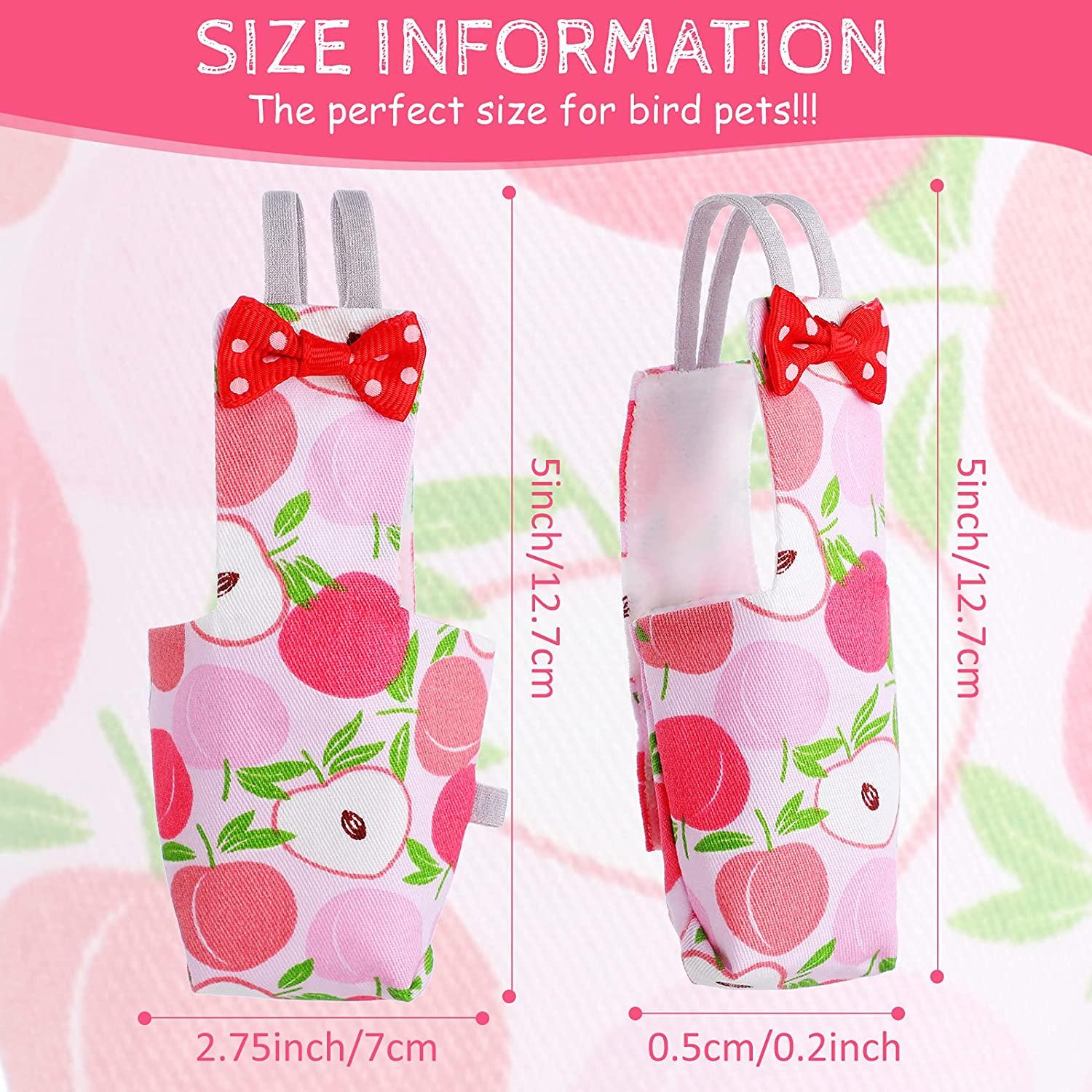 Nuanchu 6 Pieces Bird Diaper Washable Parrot Diapers Reusable Bird ...