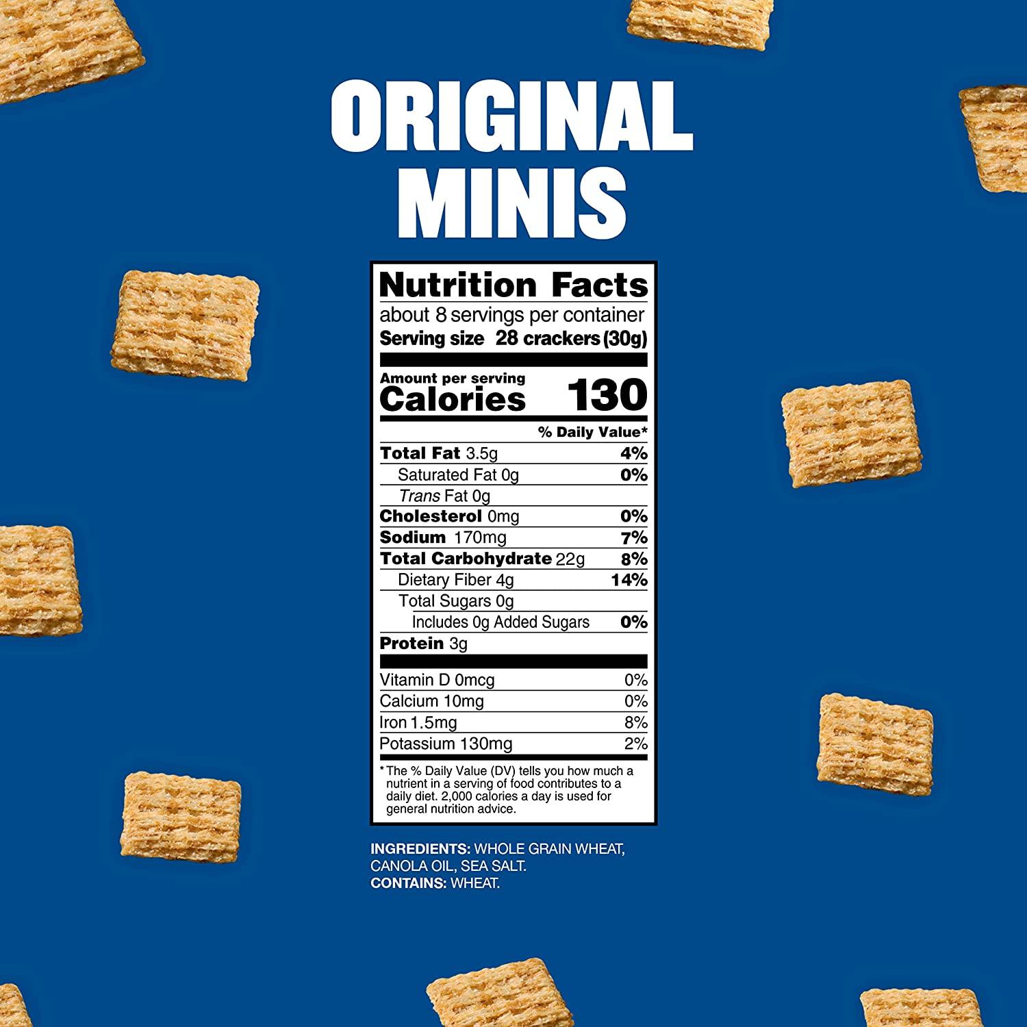 Triscuit Mini Original Crackers Non-GMO 8oz (Pack of 6) - Healthy Snack ...