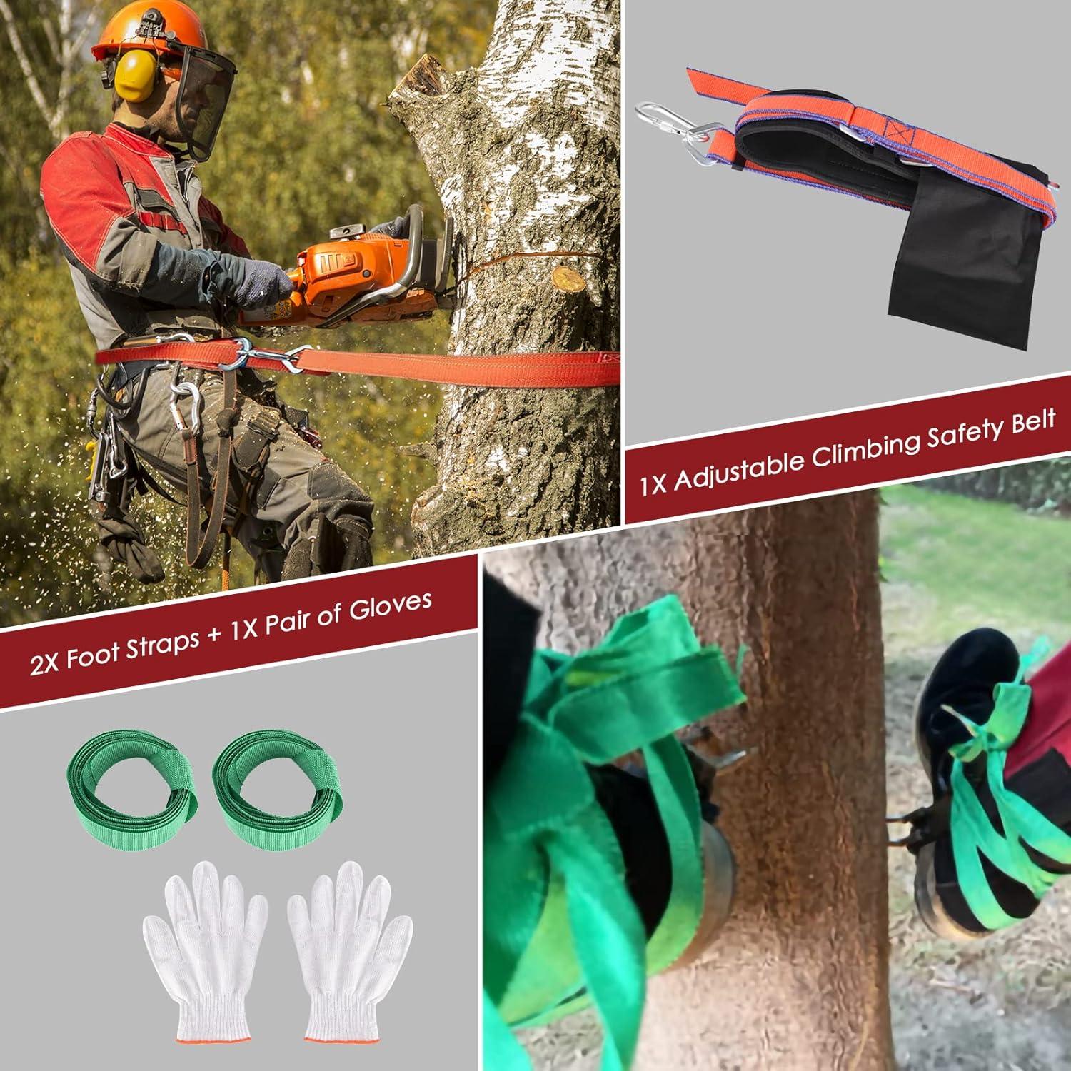 Hlieeeosfcn Tree Climbing Spike Set - Non-Slip Tree Climbing Equipment ...