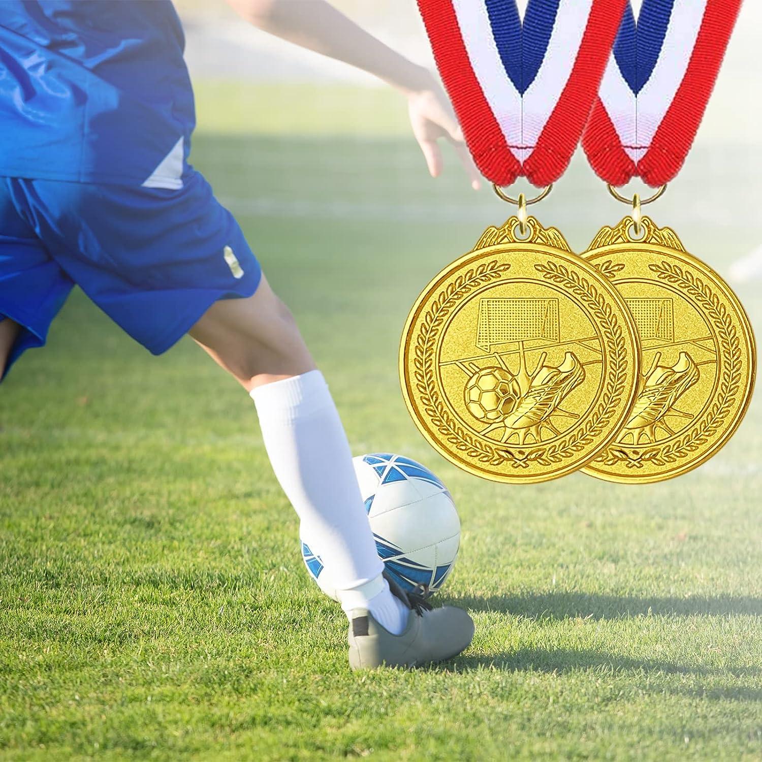 12-Piece Gold Soccer Medals for Kids Sports Games & Parties - 2 Inches ...
