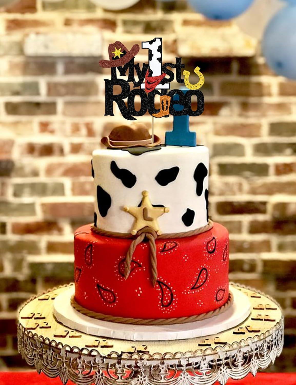 My 1st Rodeo Cake Topper Western Cowboy 1st Cake Decorations for First ...