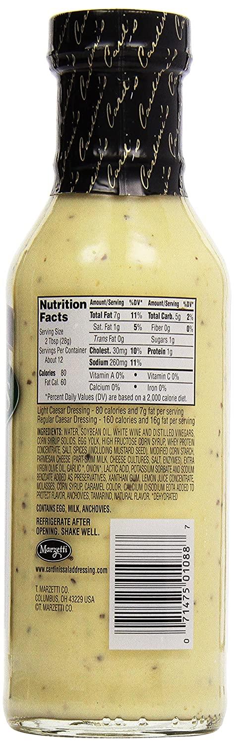 Cardini's Lite Caesar Dressing 12 oz - Delicious and Low-Calorie Salad ...