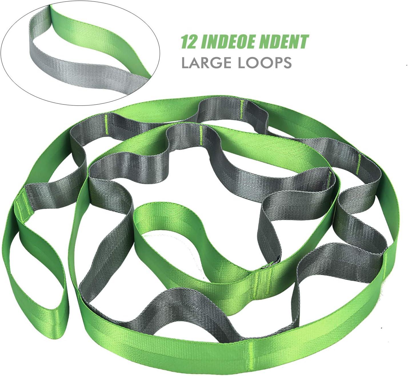 SANKUU Stretching Strap with 12 Loops + Workout Poster | Non-Elastic ...