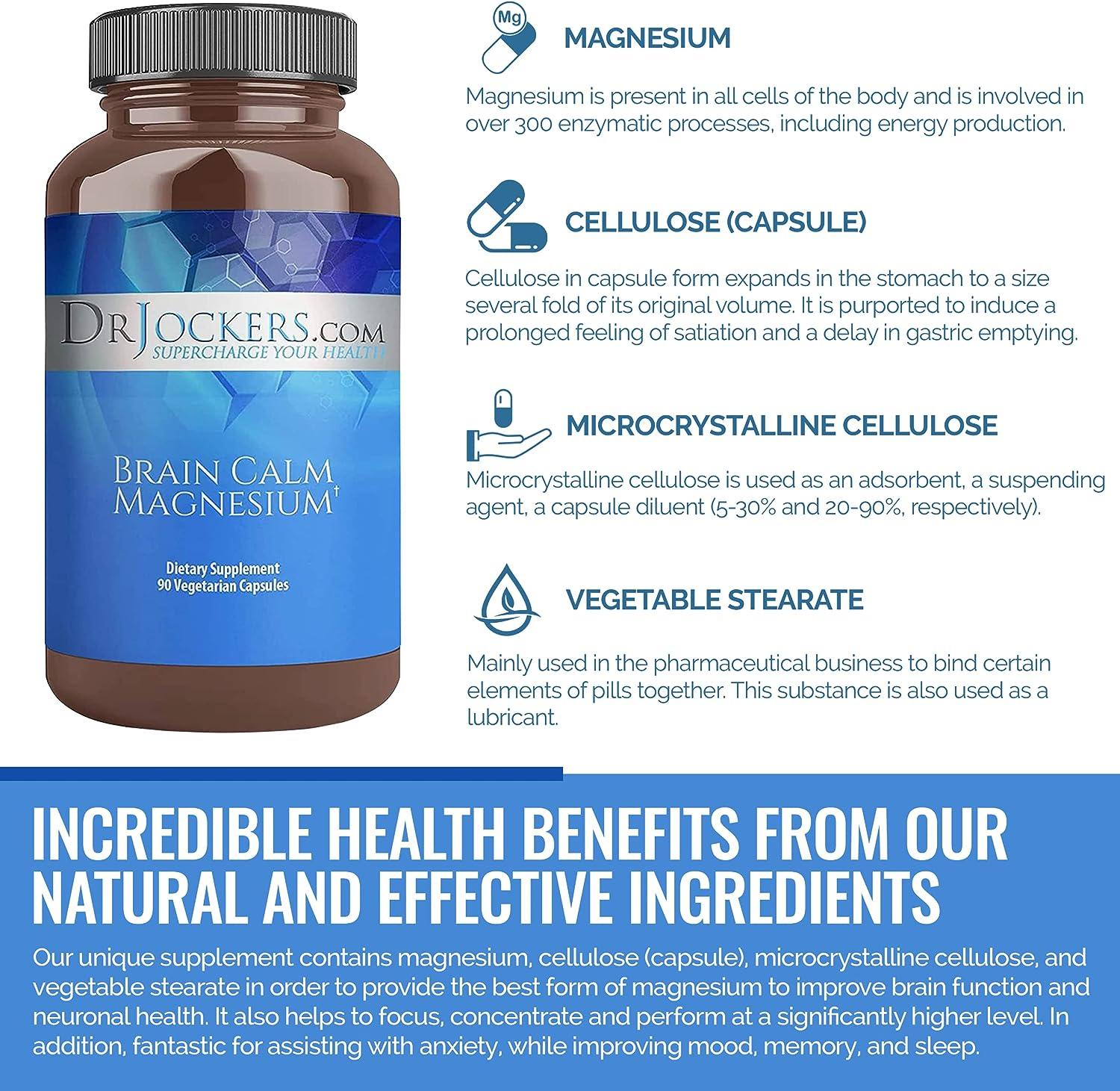Dr. Jockers Brain Calm Magnesium - Natural Stress Relief Supplement ...