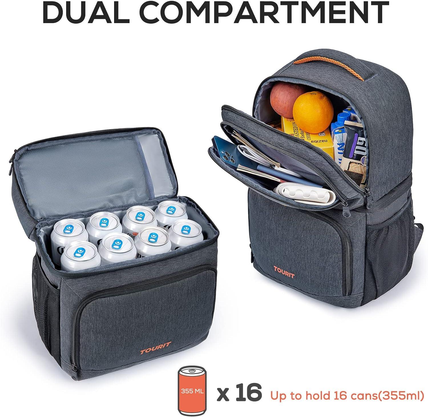 TOURIT Double Decks Insulated Backpack Cooler - Waterproof ...