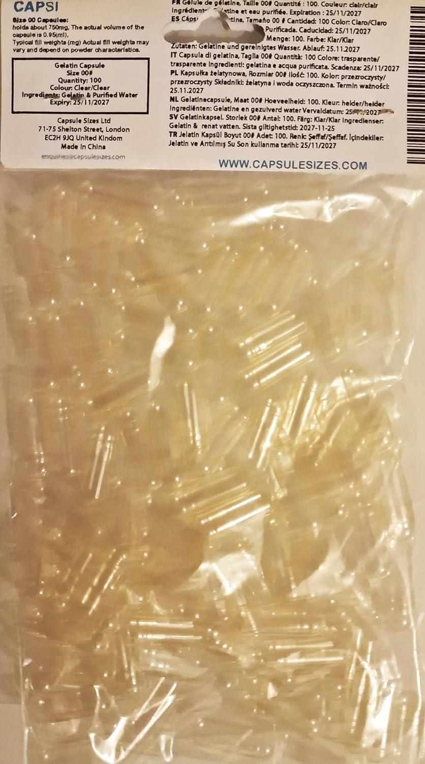 100 Count Size 00 Empty Capsules - High Quality and Easy-to-Fill | Buy ...