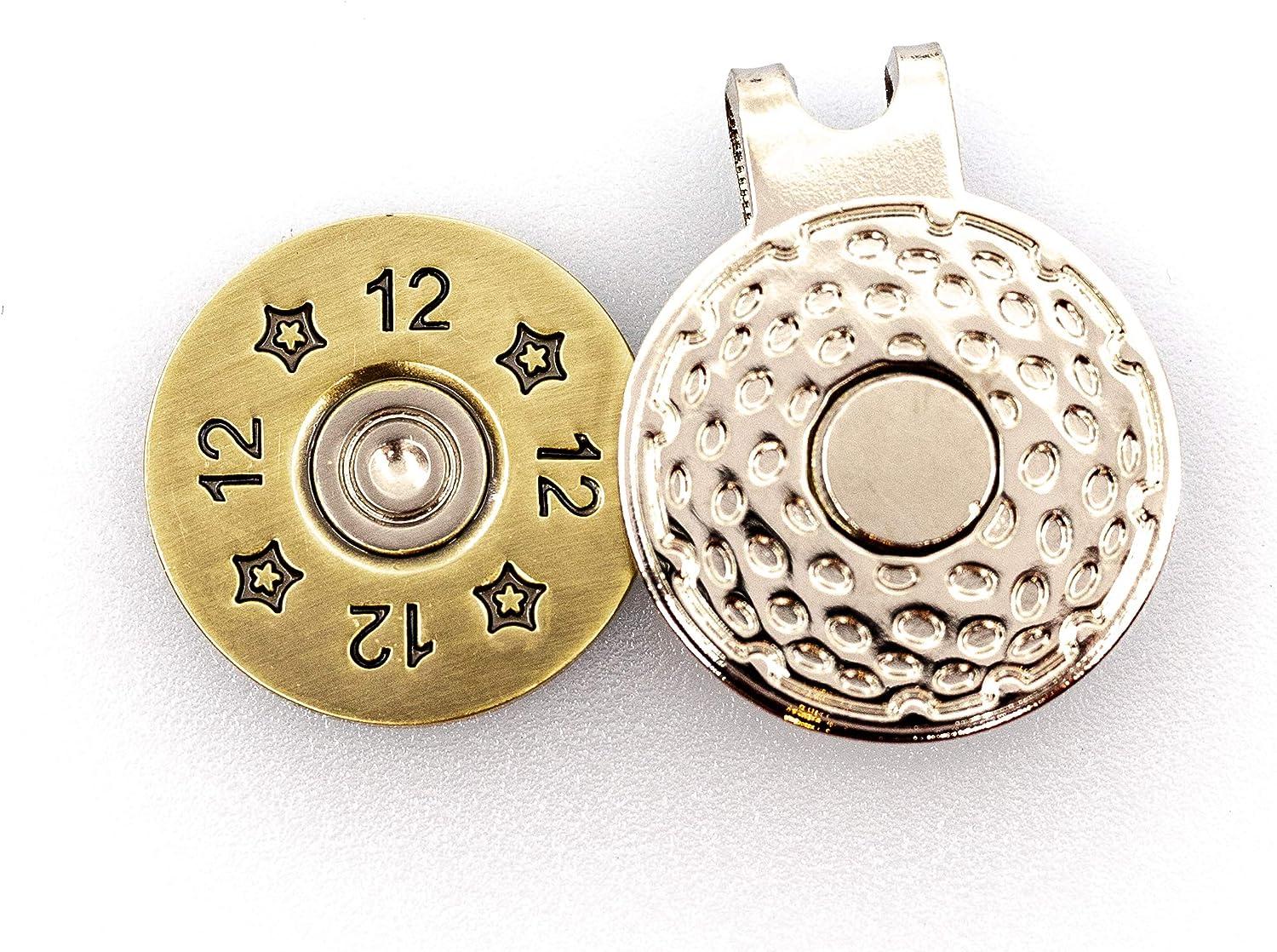 12 Gauge Unique Magnetic Metal Golf Ball Marker with Hat Clip - Set of ...