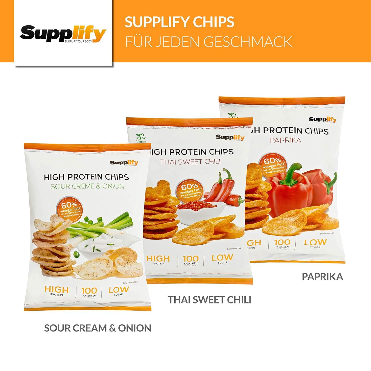 Buy Supplify Protein Chips (Paprika Vegan) - Delicious Protein Snack for Weight Loss & Muscle ...
