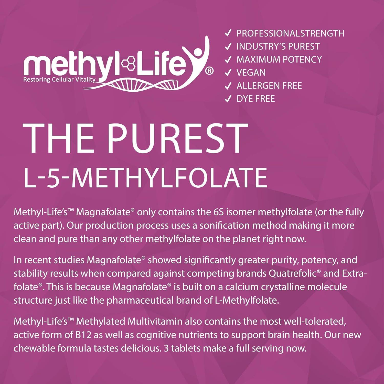 Methyl-Life Chewable Multivitamin for Kids & Adults - L-Methylfolate ...
