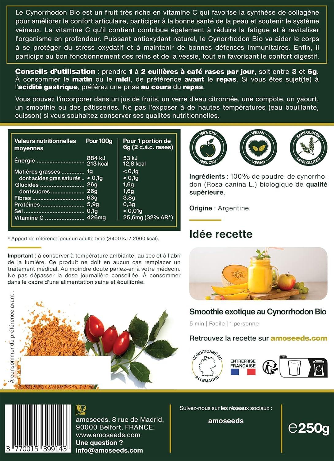 Organic Rose Hip Powder 250G | Joints Mobility Antioxidant Vitamin C ...