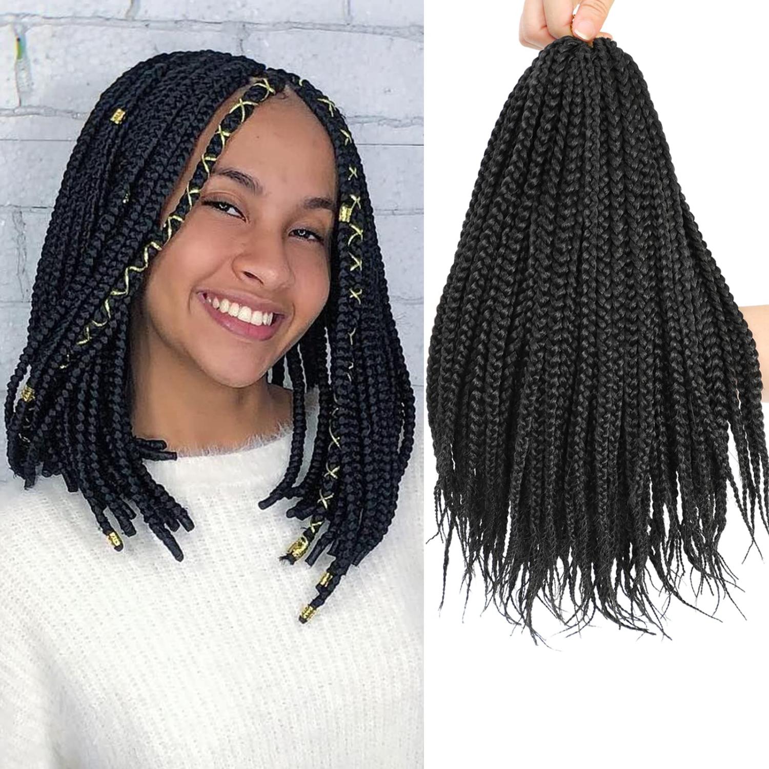 12 Inch Prelooped Crochet Box Braids for Black Women - 144 Strands ...