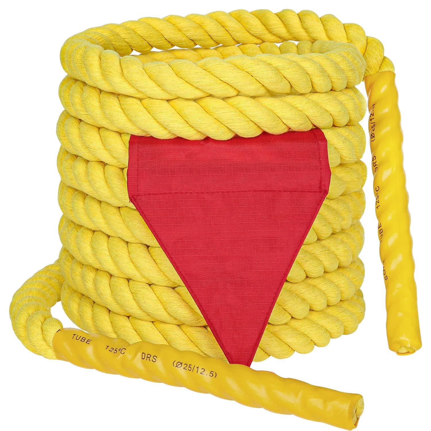 XBEN Tug of War Rope with Flag - 20FT Bright Yellow - Ideal for Team ...