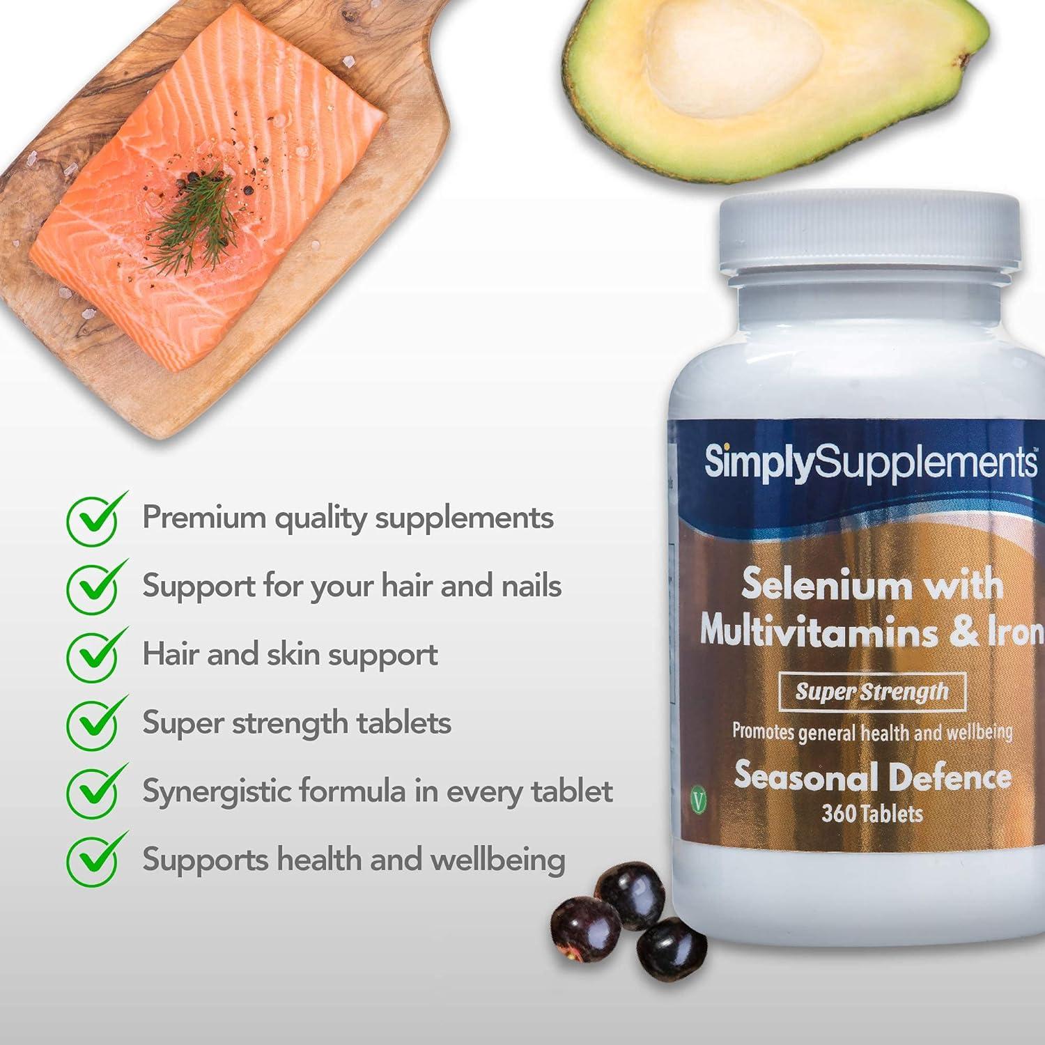 Selenium 220mcg with Multivitamins & Iron | 360 Tablets | Vegetarian ...