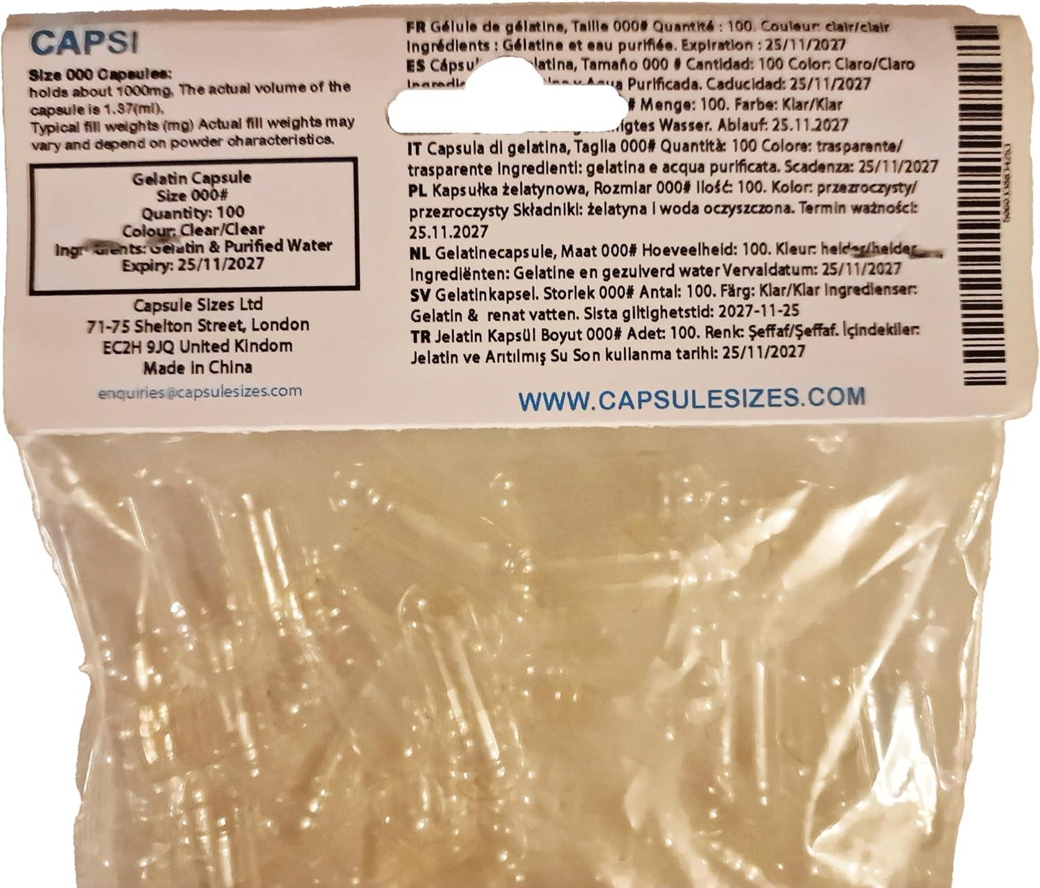 100 Count Size 000 Clear Empty Gelatin Capsules - Clear/Clear | Buy Now ...