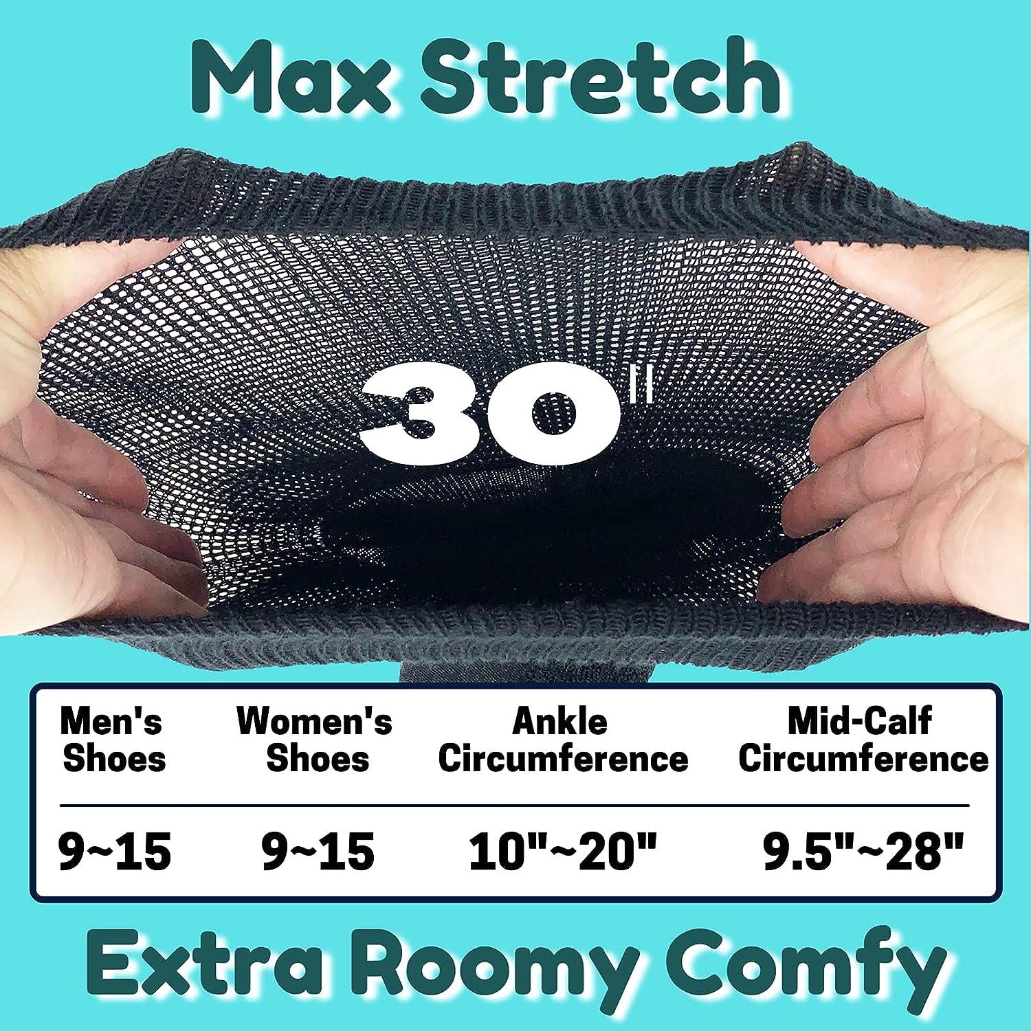 Gooi Extra Wide Socks | Soft Stretch for Swollen Feet | Men Women 10-15 ...
