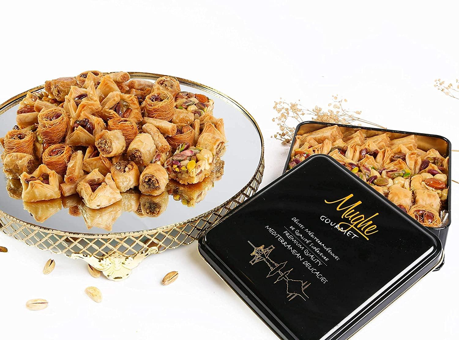 Deluxe Assorted Baklava Pastry Tin Gift Box - 52 pcs Double Layer ...