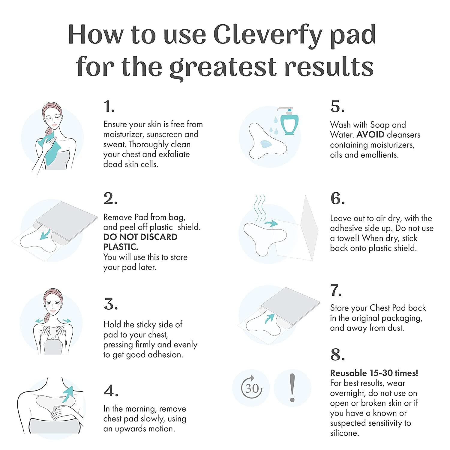 Cleverfy Chest Wrinkle Pads (3 Pack) - Silicone Decollete Anti Wrinkle ...