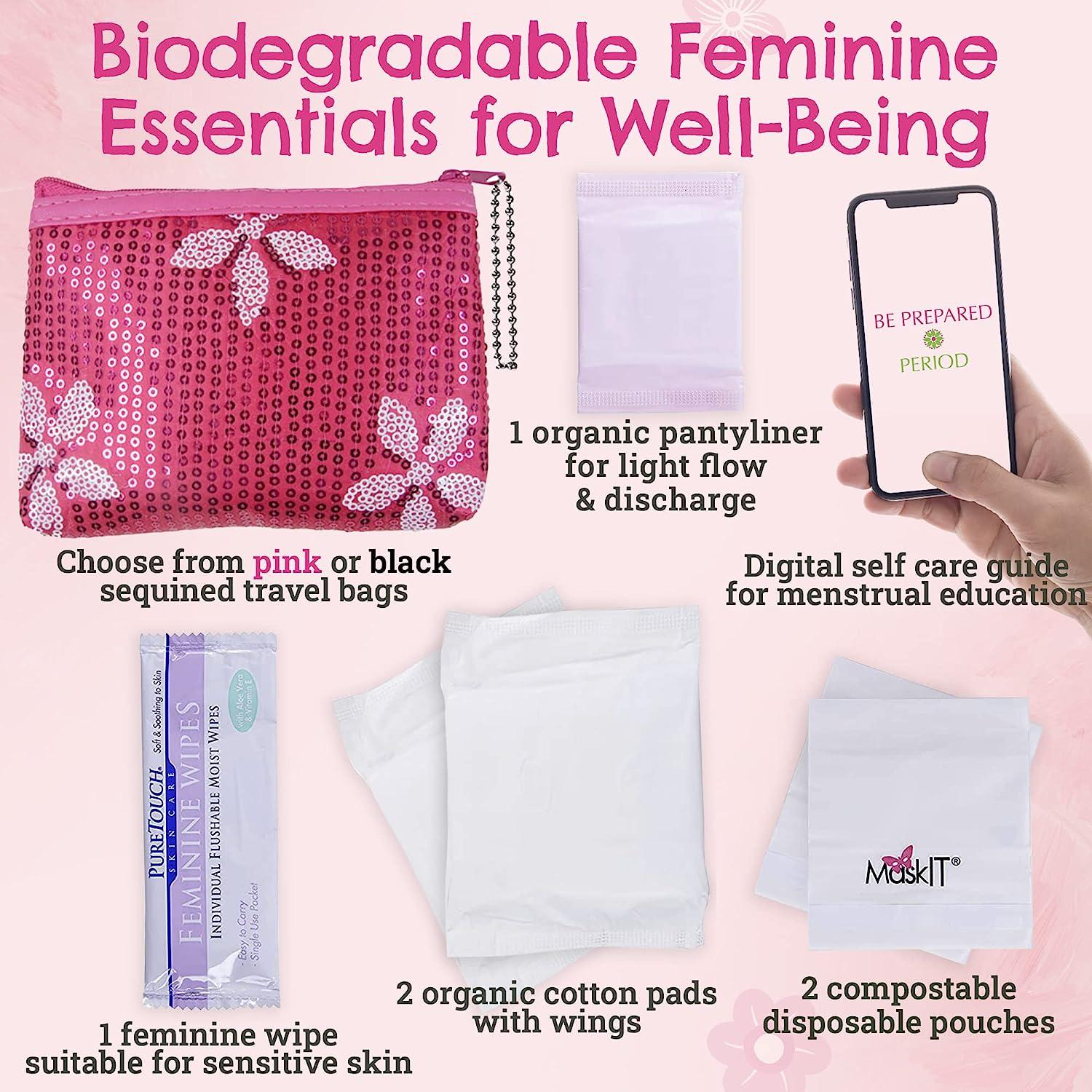 Menstruation Kit: Organic & Biodegradable First Period Starter Kit ...