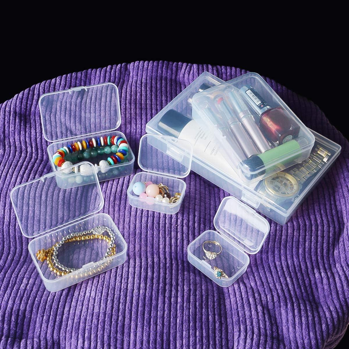 Goodma 24-Piece Rectangular Mini Clear Plastic Storage Box Set for ...