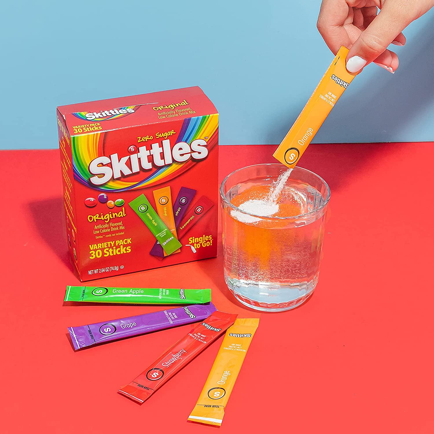 Skittles Singles To Go Variety Pack - 30 Count, Zero Sugar, Low Calorie ...