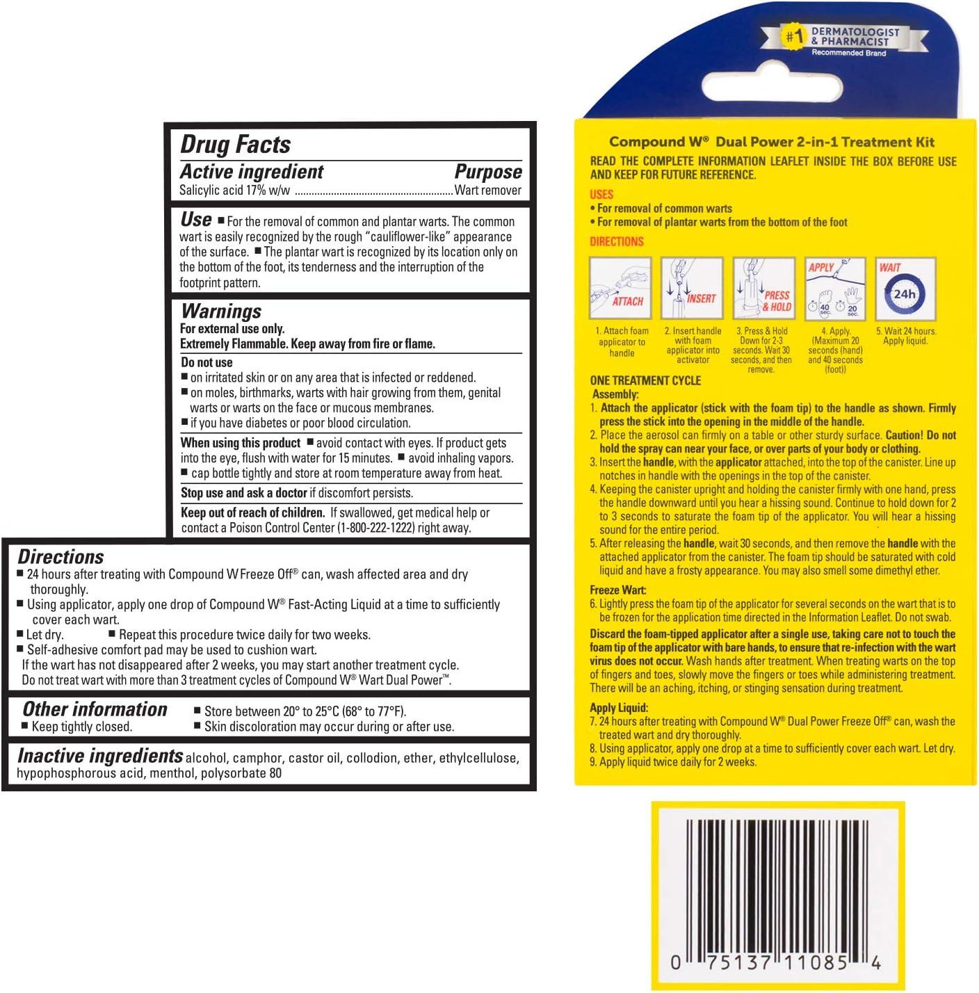 Compound W Dual Power Large Wart Remover - 8 Freeze Applications & 12 ...