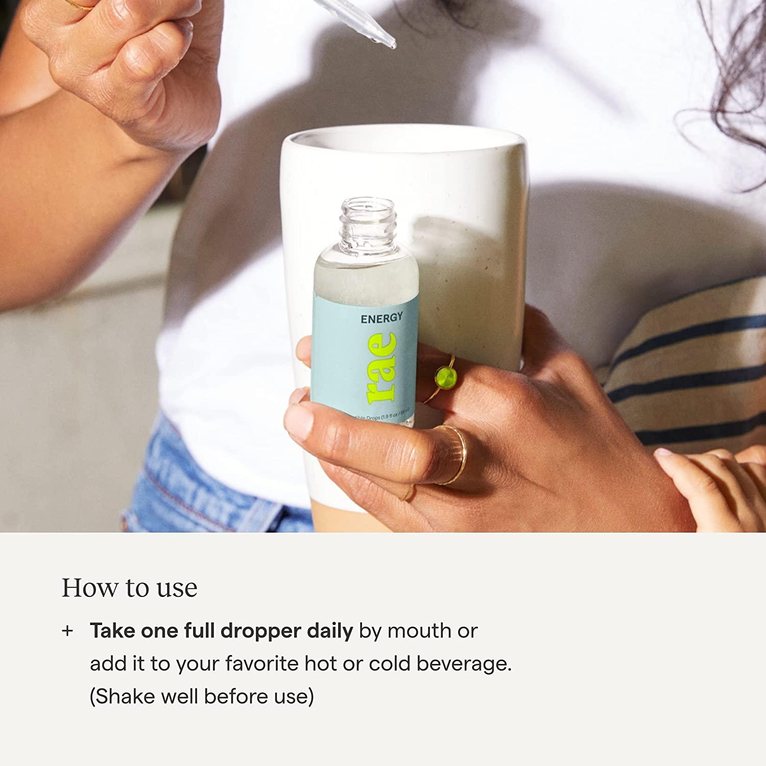 Rae Energy Drops - Vegan Liquid Supplement for Women with B Vitamins ...