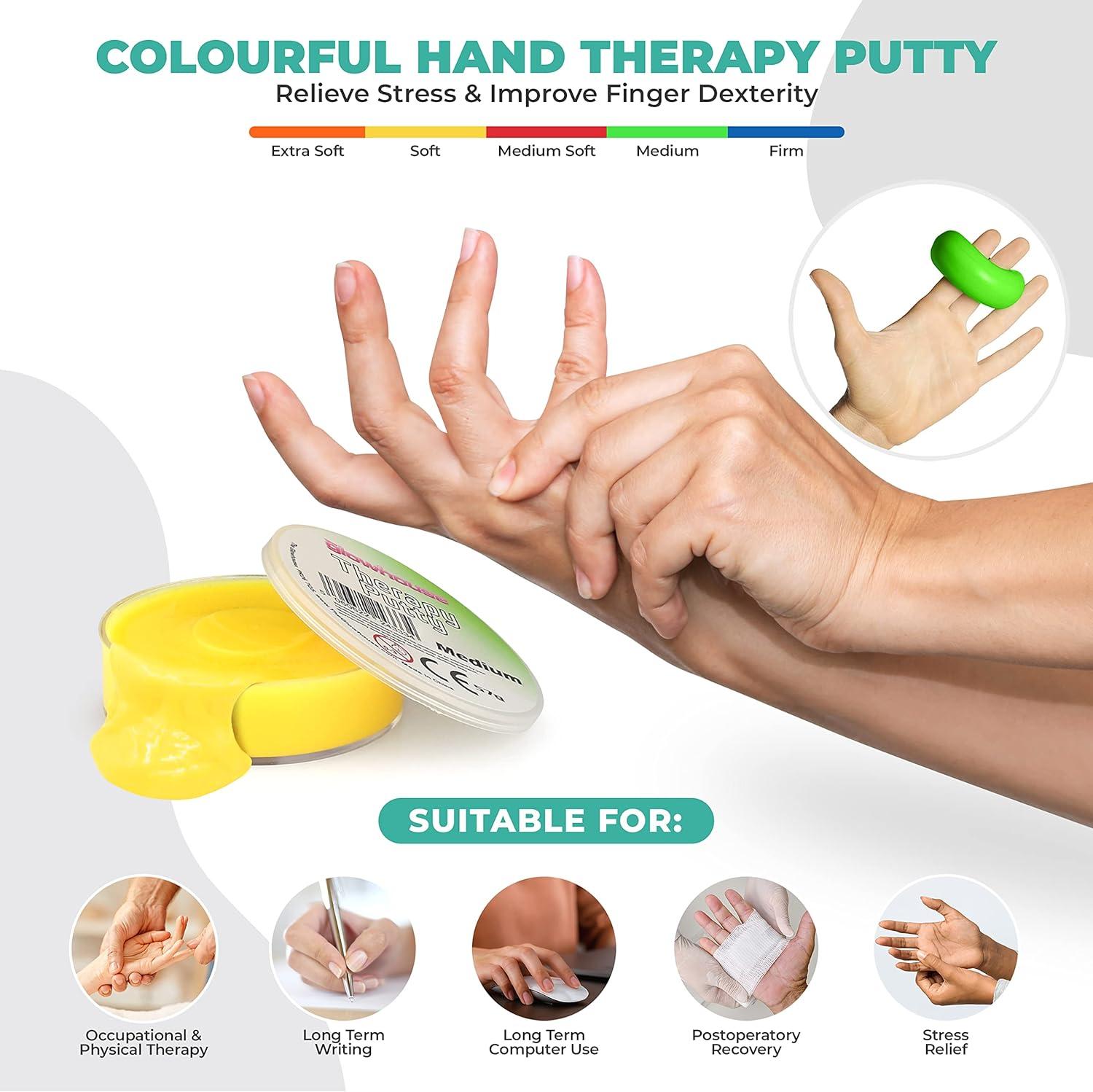 5-Piece Premium Therapy Putty Set - Non-Toxic, Squeezable Hand ...
