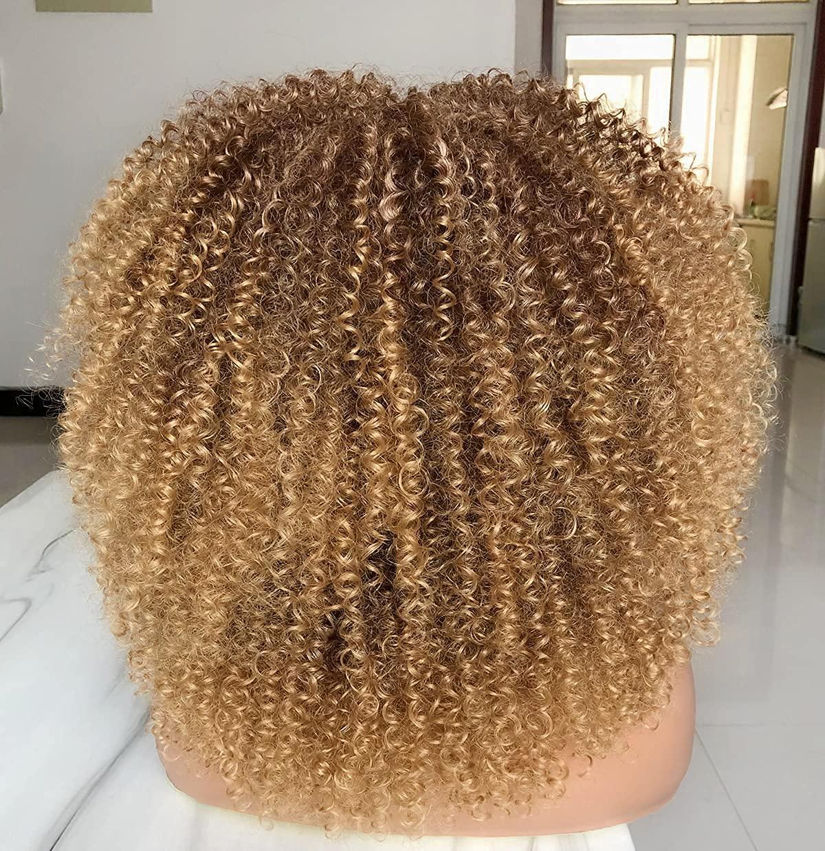 Anivia 16 Curly Wigs for Women | Ombre Blonde Afro Curly Synthetic ...