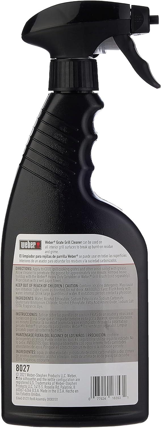 Weber Grill Grate Cleaner - 16 oz Spray Bottle - Black | Effective BBQ ...