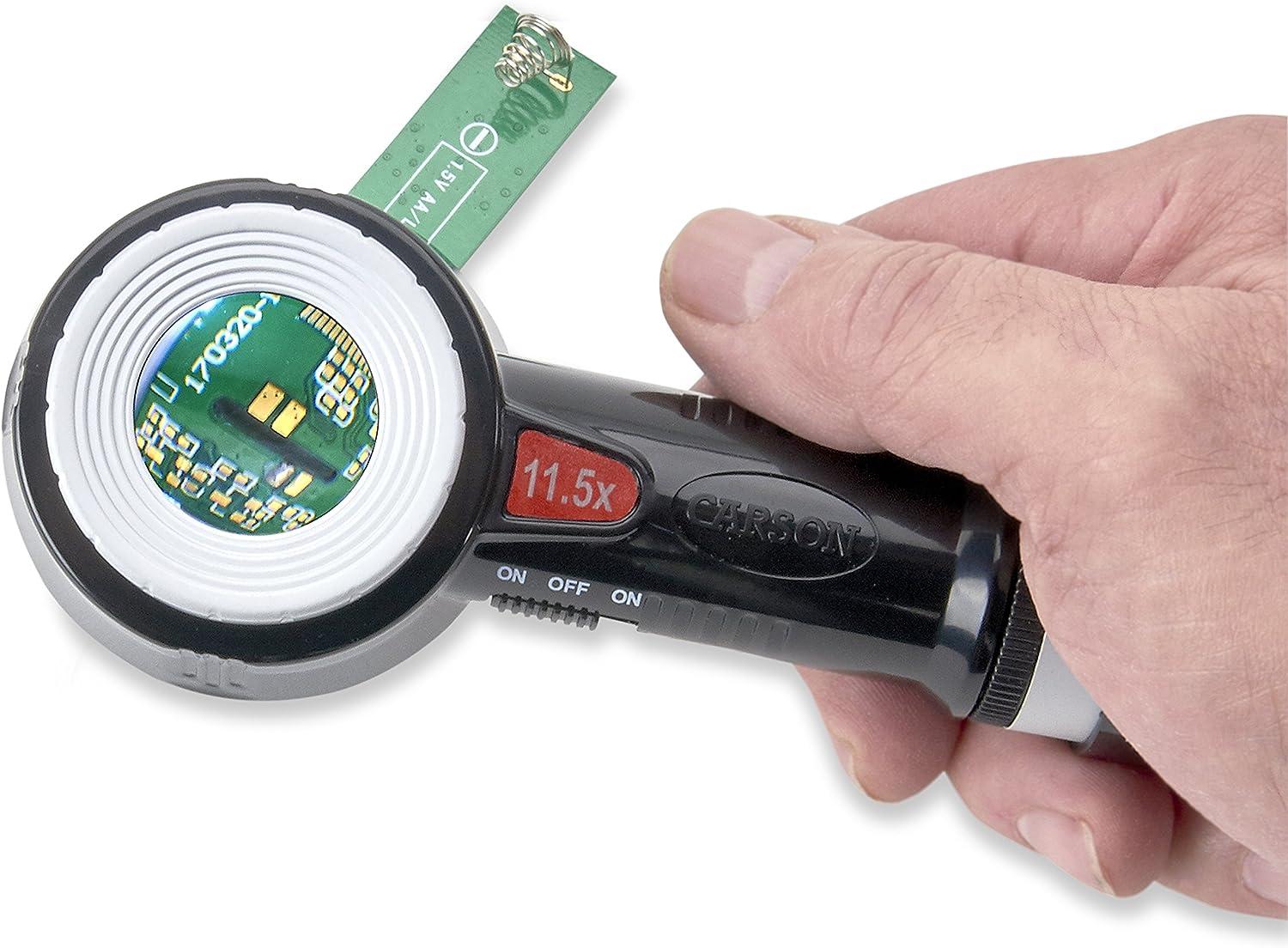 Carson PRO Series MeasureLoupe 11.5x LED and UV Lighted Eye Loupe ...