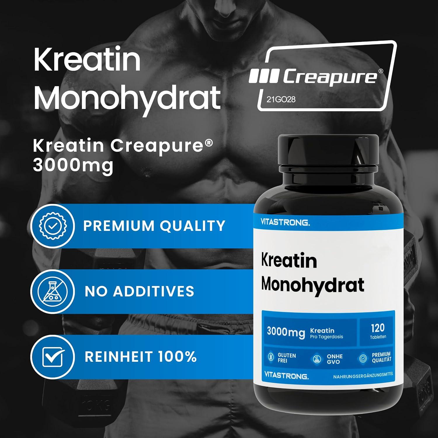 100% CRAPURE Creatine Monohydrate Capsules - Vitastrong | Fine ...