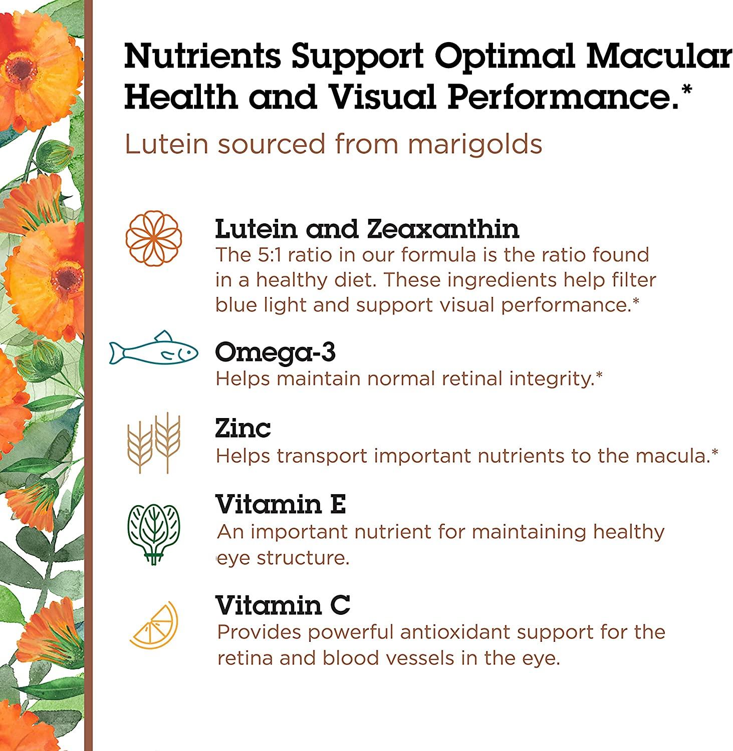 Quantum Health Macula 30+ Eye Support Supplement - Lutein, Zeaxanthin ...